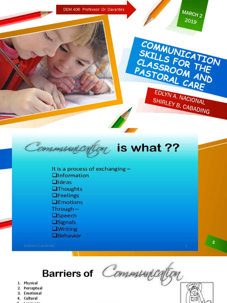 Communication Skills For The Classroom and Pastoral Care | PDF ...