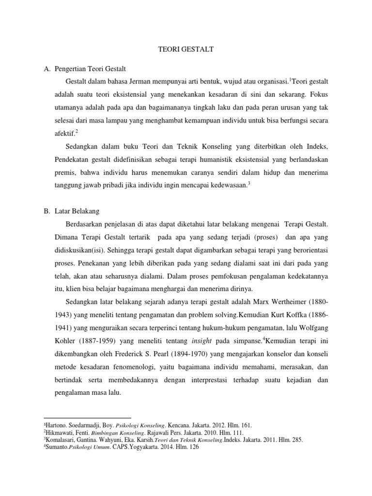 Teori Gestalt | PDF | Pengembangan Diri