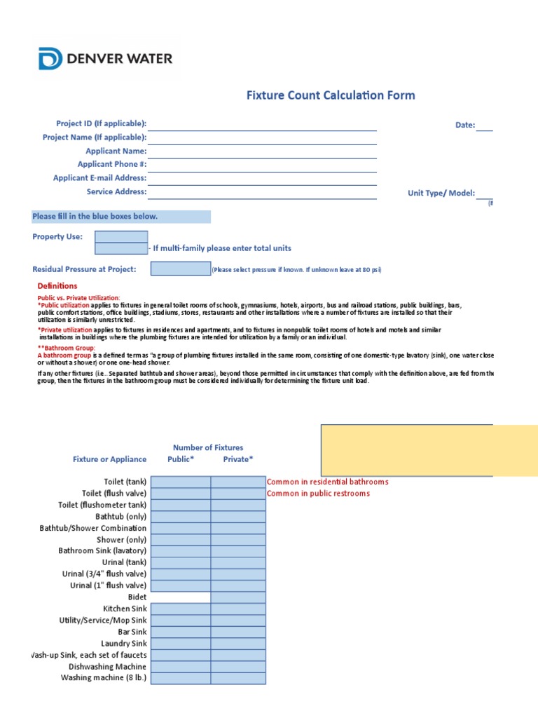 Fixture Count Calculations | PDF | Bathroom | Toilet