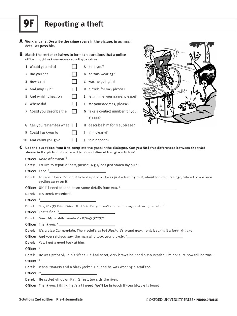 Dialogue Crime Report To Police | PDF | Theft | Violence