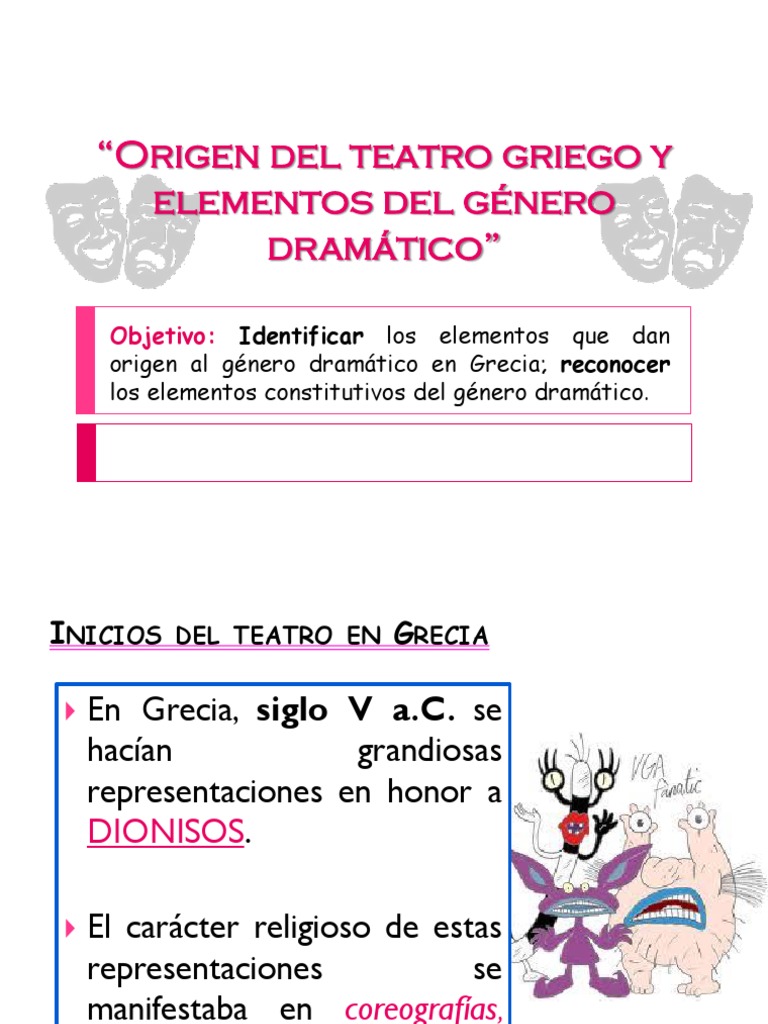 Origen Del Teatro Griego y Generalidades Del G. Dramático | PDF ...