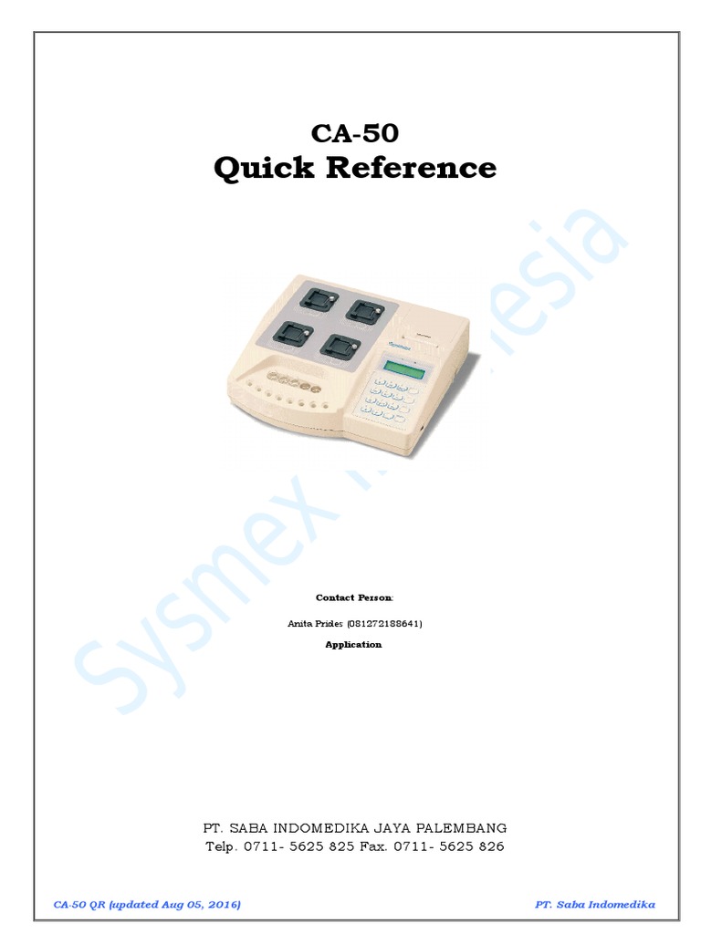 CA-50 Quick Reference | PDF