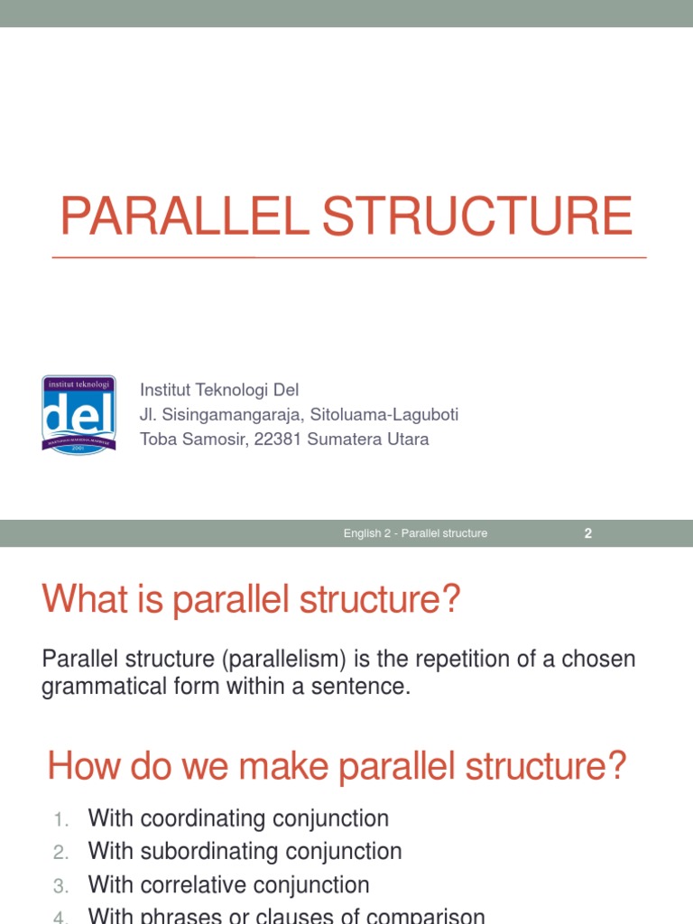 Week 02-English 2-Parallel Structure | PDF | Philology | Language Arts ...