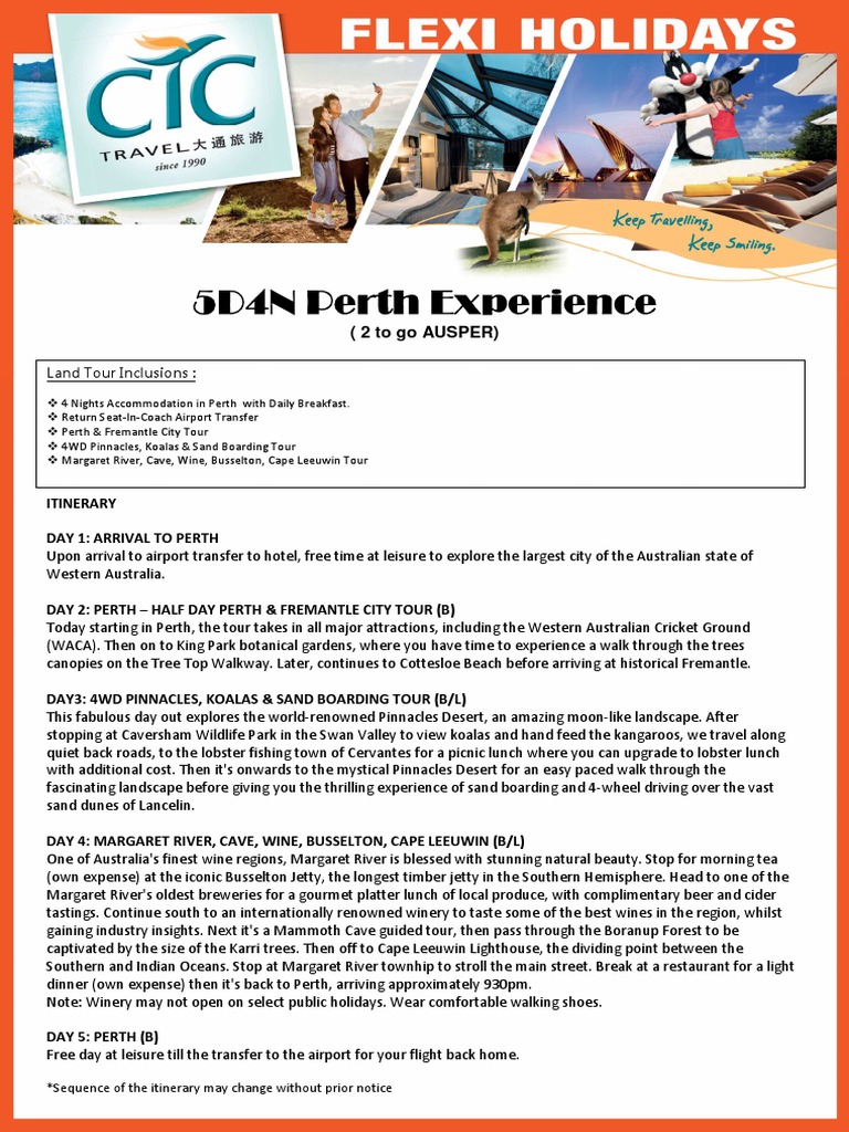 5d4n Perth Experience | PDF | Leisure | Nature