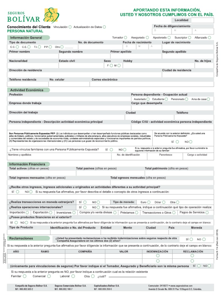 B-114 Persona Natural Sarlaft PDF | PDF