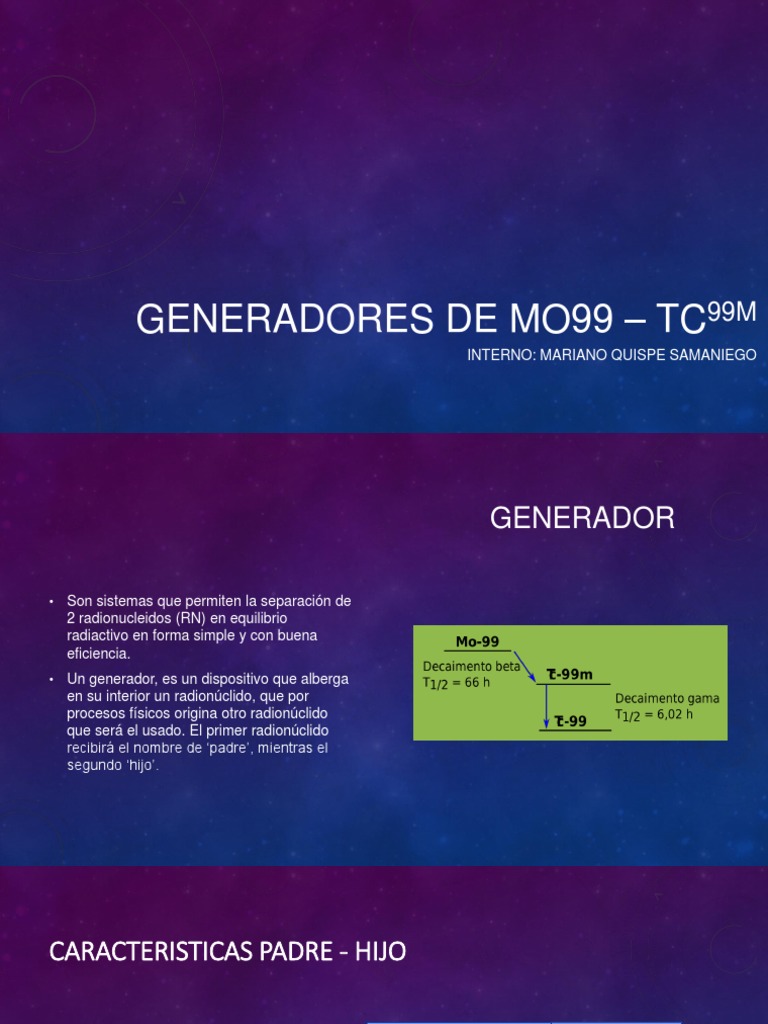 Generadores de Mo99-Tc99m: Funcionamiento y Tipos | PDF ...