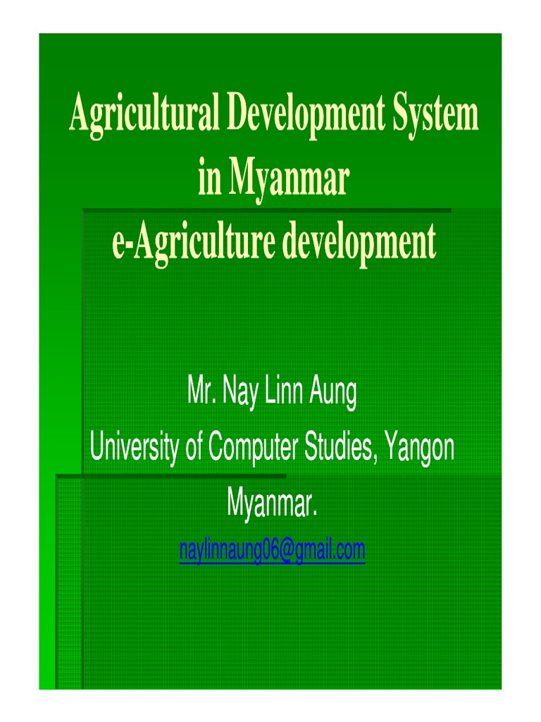 Agricultural Development System in Myanmar E-Agriculture Development ...