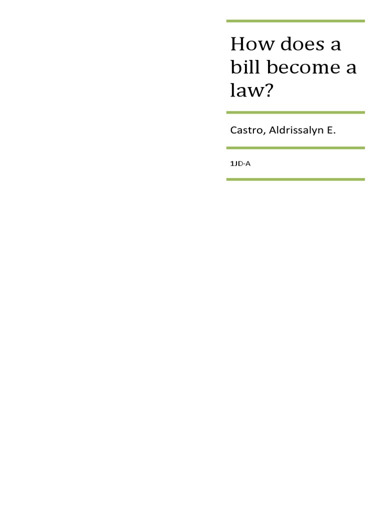 #02 Bill Steps | PDF | Bill (Law) | Legal Documents