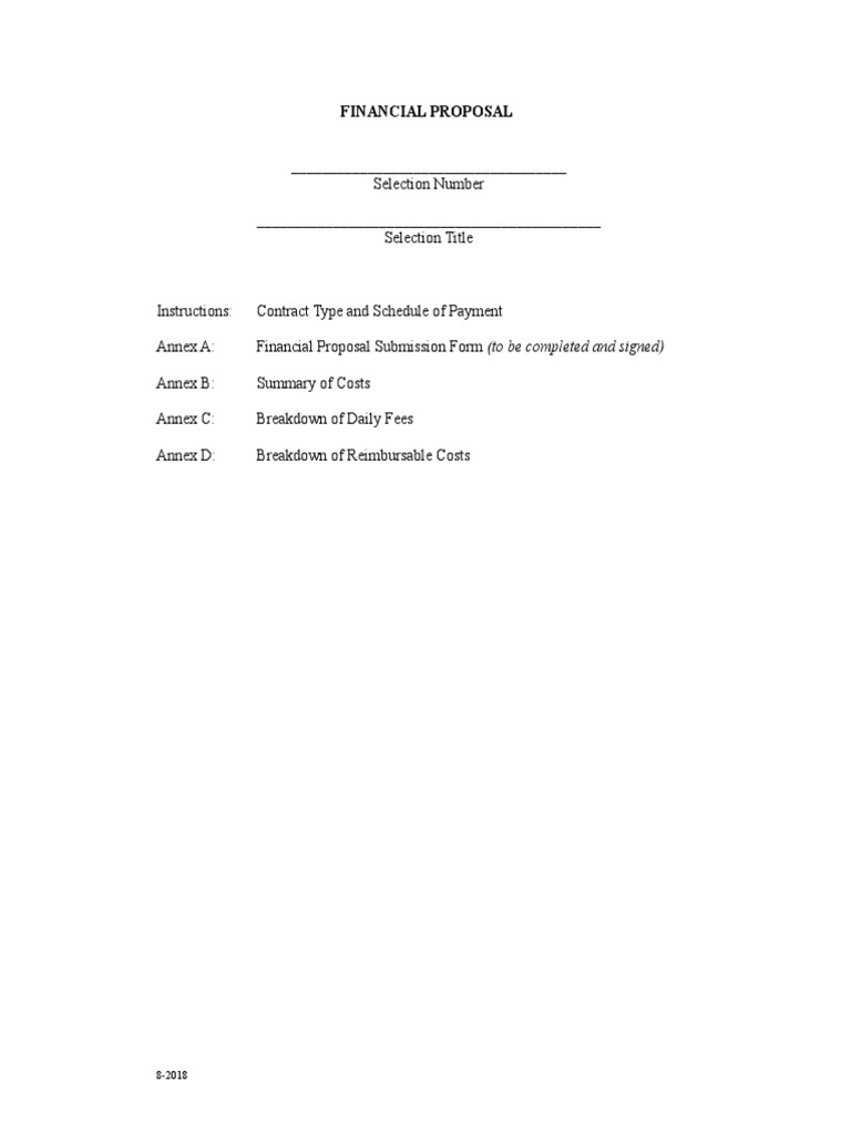 Financial Proposal Guidelines and Templates | PDF | Fee | Taxes