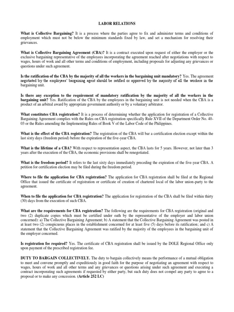 CBA Output | PDF | Collective Bargaining | Collective Agreement