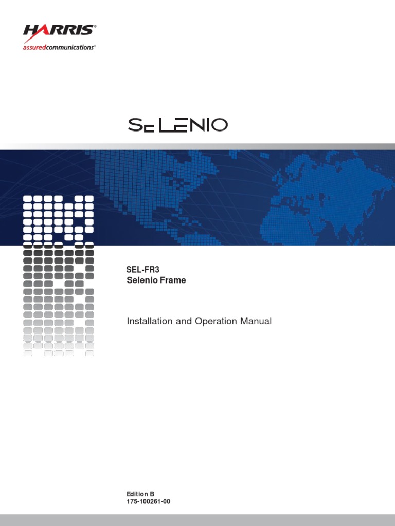 Sel-Fr3 Selenio Frame: Installation and Operation Manual | PDF ...