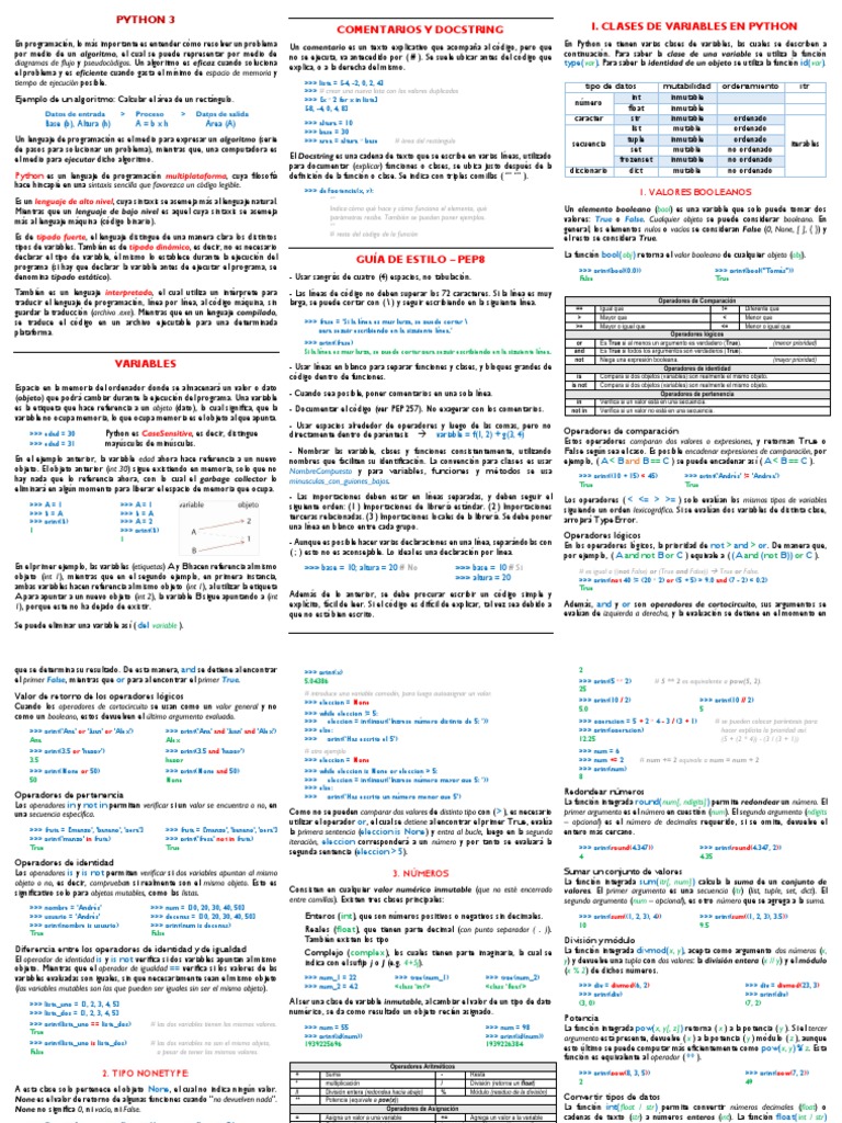 Tipos de Variables en Python | PDF | Lenguaje de programación | Objeto ...