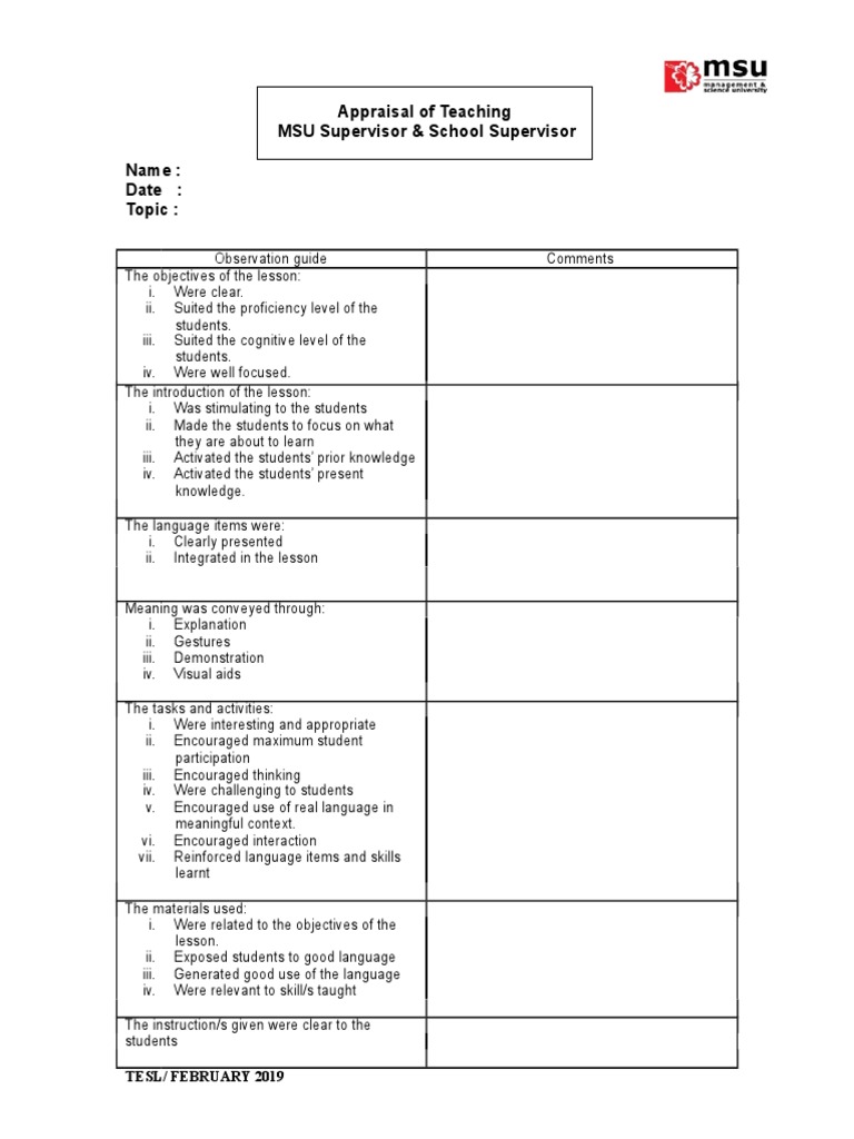 Teacher Reflection Form | PDF | Change | Teachers