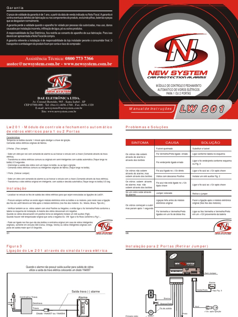 Manual LW201 | PDF | Relé | Eletrônicos