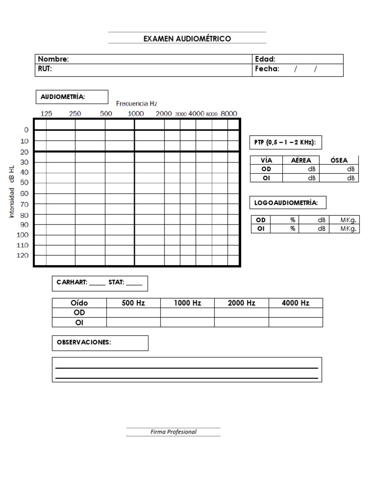 Formato Examen Audiométrico | PDF