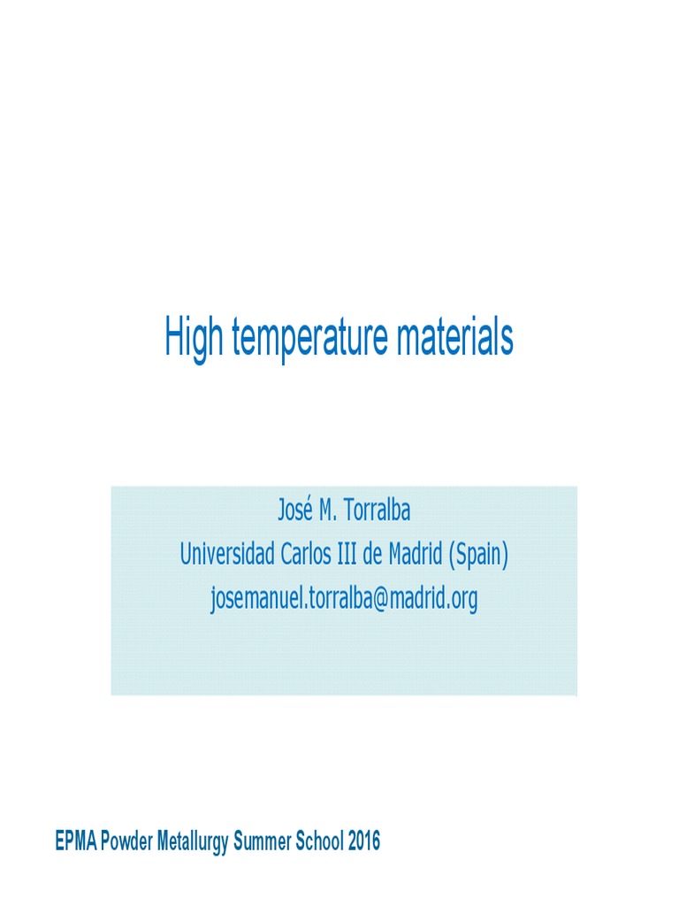 23 - High Temperature Materials - Torralba PDF | PDF | Materials ...