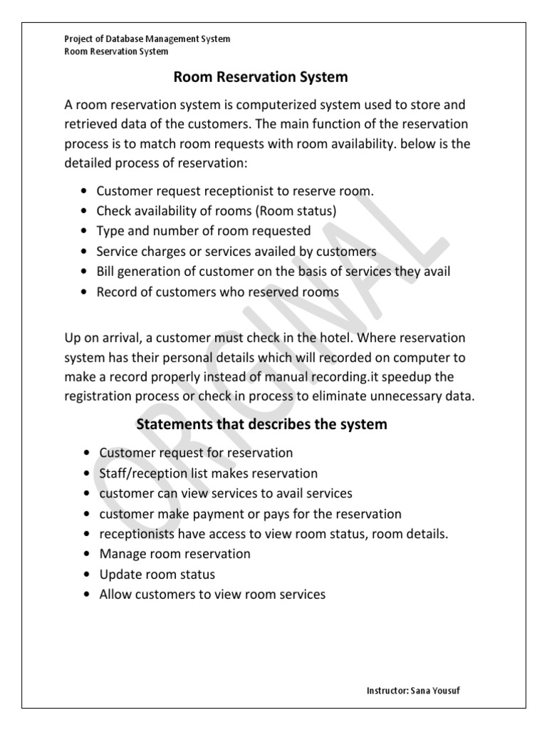 Room Reservation System | PDF