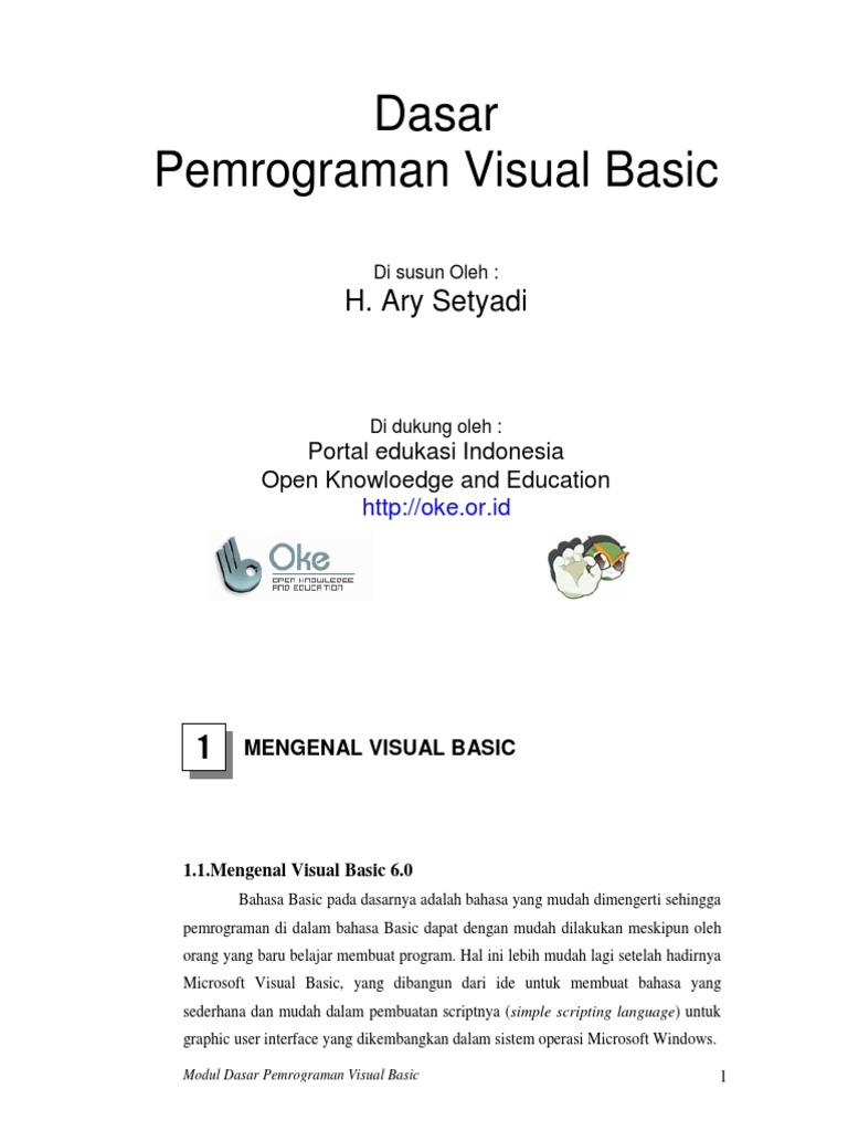 Modul Dasar Pemrograman Visual Basic Das PDF | PDF | Komputer