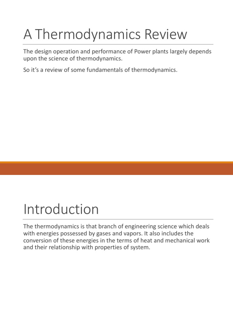 Thermodynamic Review | PDF | Thermodynamics | Enthalpy