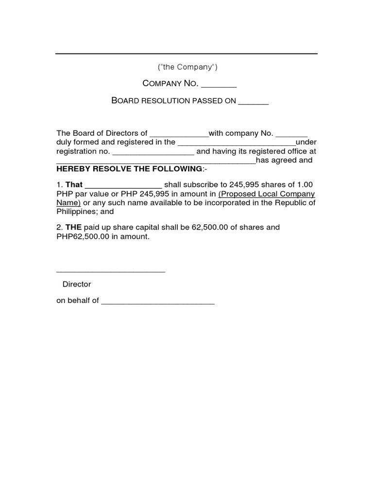 Board of Reso - Sample | PDF