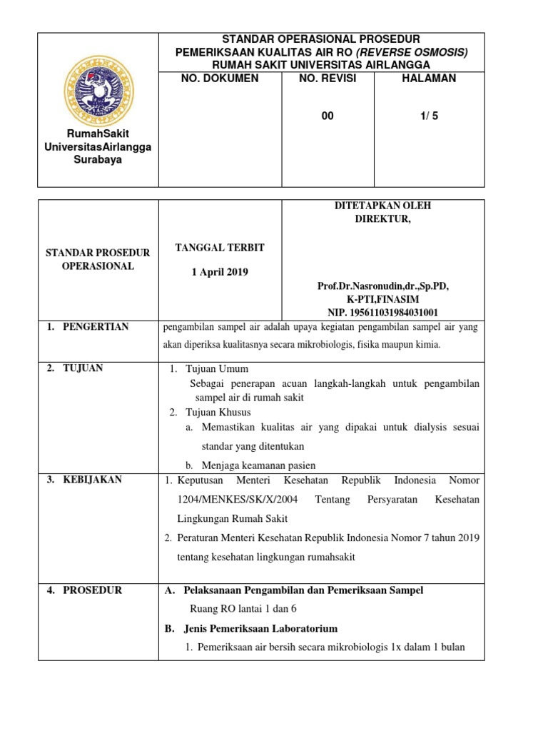 Spo Pengecekan Sample Air Ro HD T 1 Dan 6 | PDF | Kesehatan Holistik ...
