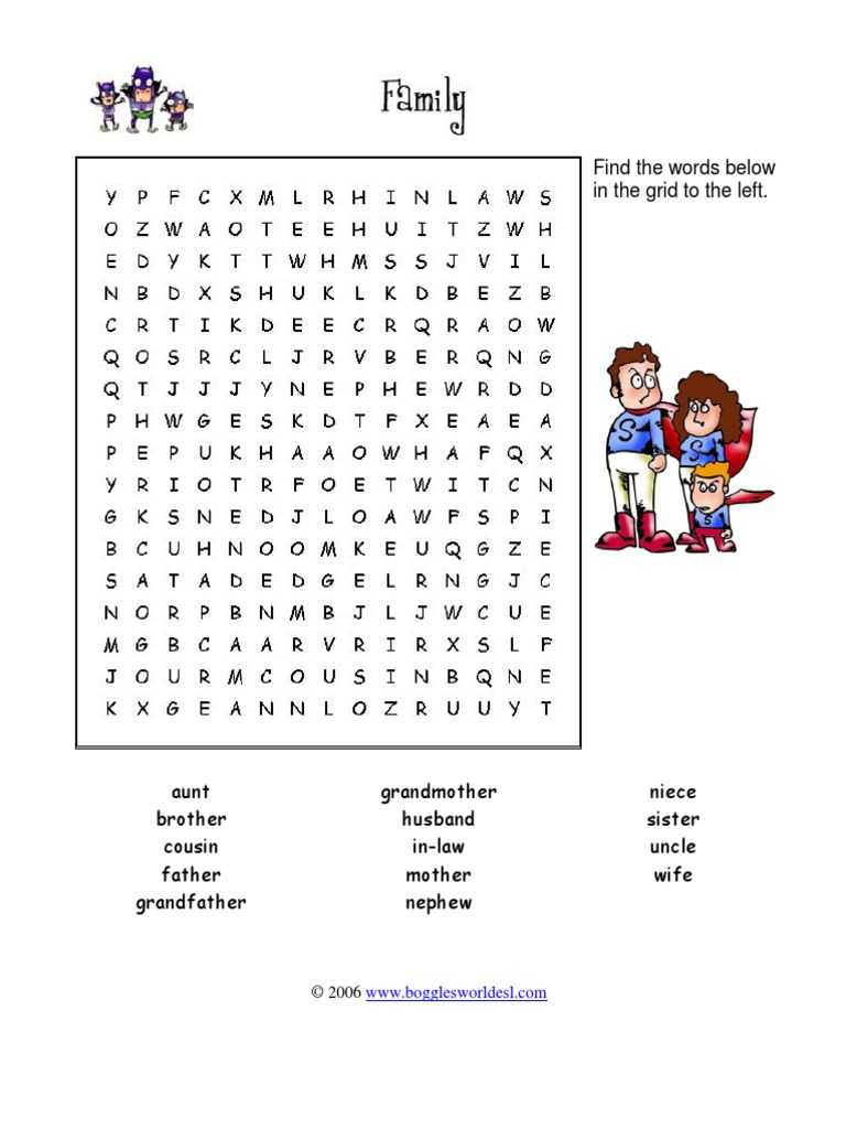 Family Word Search Puzzle | PDF