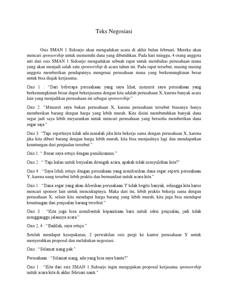 Teks Negosiasi | PDF