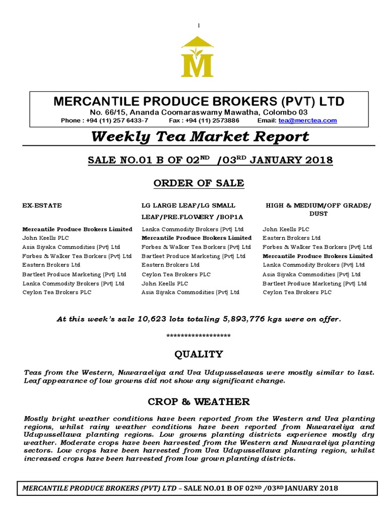 Tea Market Report 01 | PDF | Tea | Hot Drinks