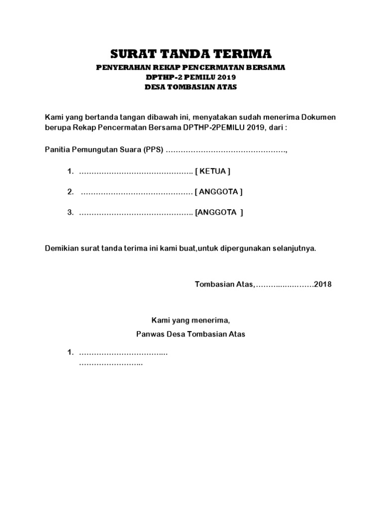 Surat Tanda Terima | PDF