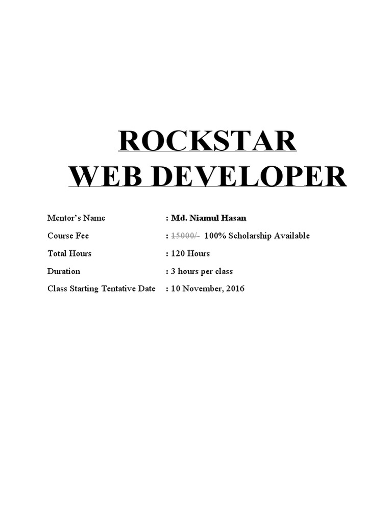 Rockstar Web Developer | PDF | Bootstrap (Front End Framework) | Php