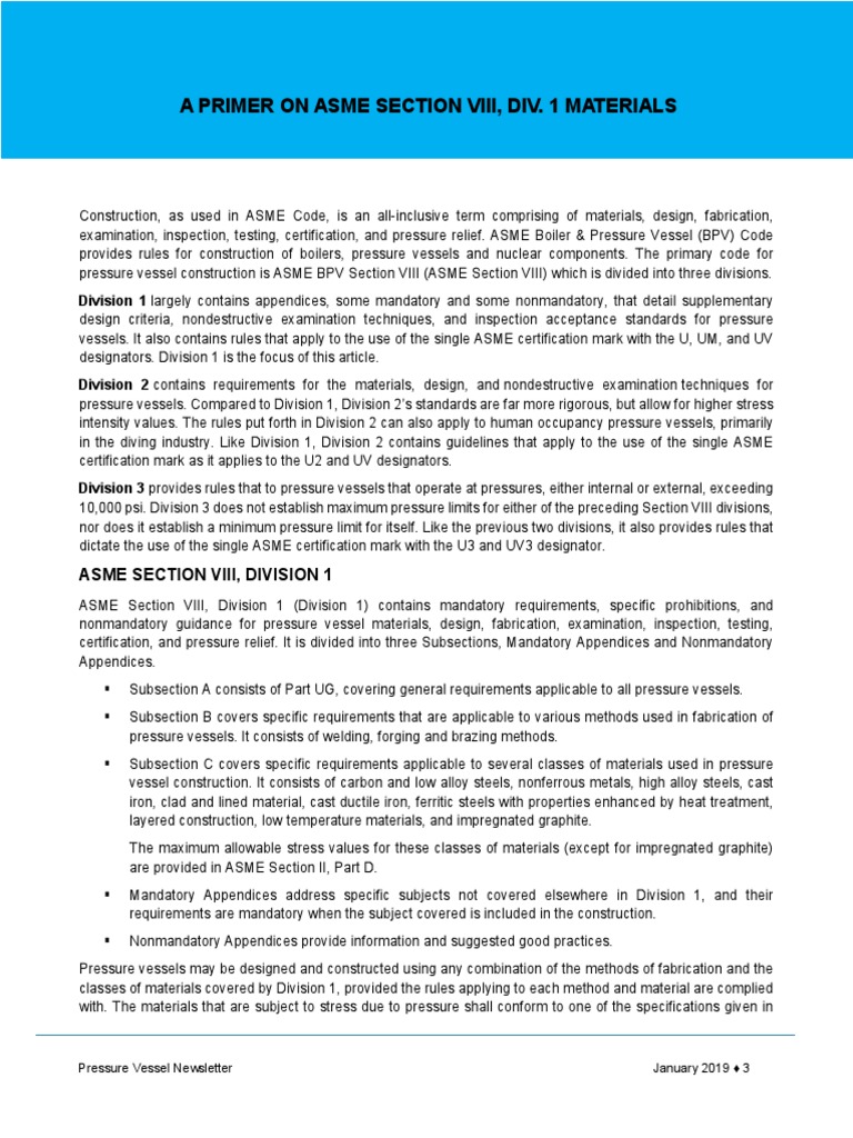 A Primer On Asme Section Viii | PDF | Pipe (Fluid Conveyance) | Casting ...