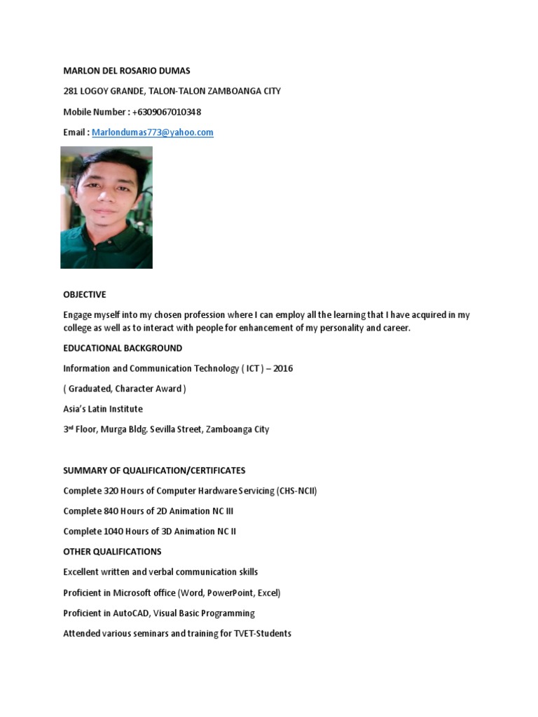 Resume Marlon Dumas | PDF