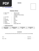 Simple Biodata Format | PDF