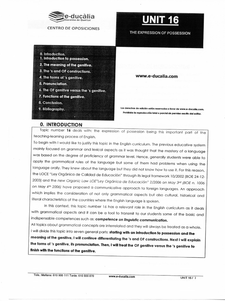 Tema 16 Oposiciones Secundaria Inglés | PDF