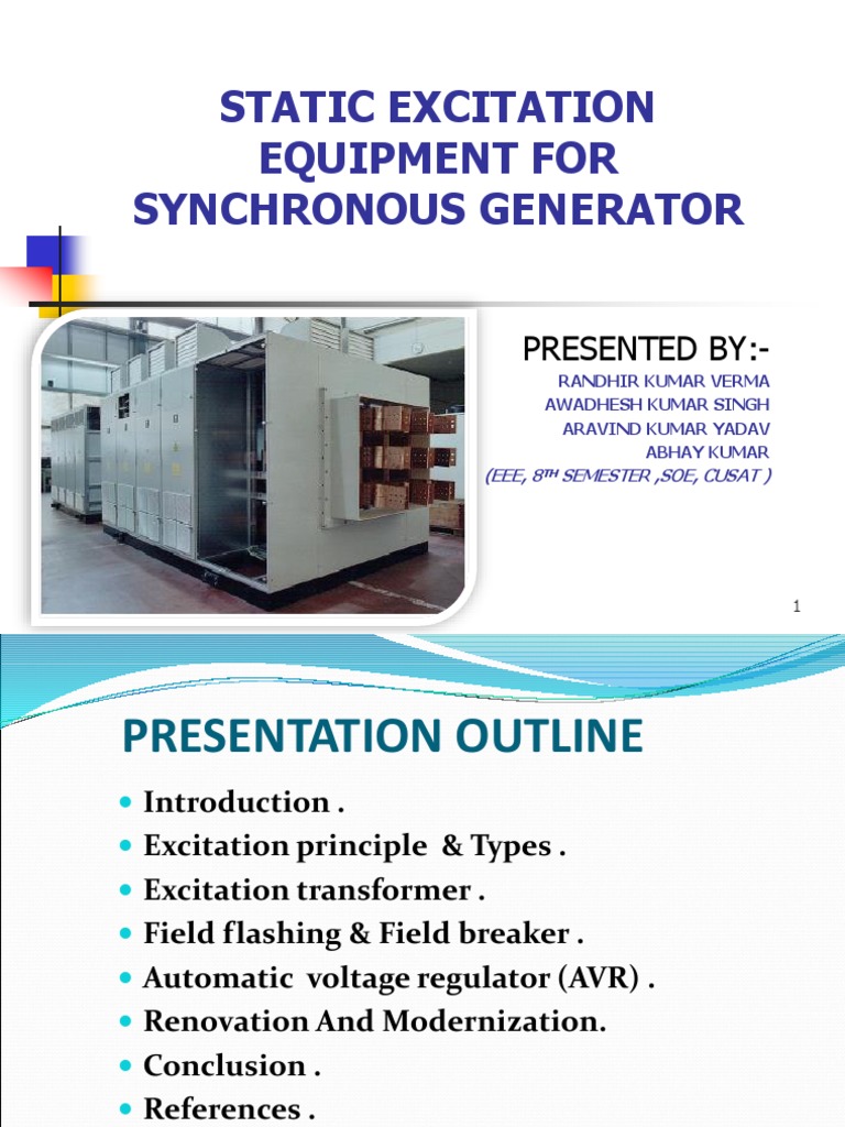 Static Excitation Systems For Generators Pdf Amplifier Rectifier