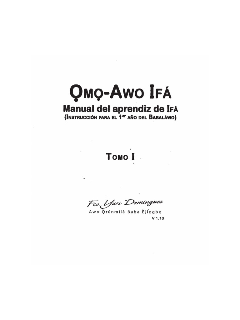 Omo Awo IFA Manual de Aprendiz de IFA 1er Anyo Tomo 1 PDF | PDF