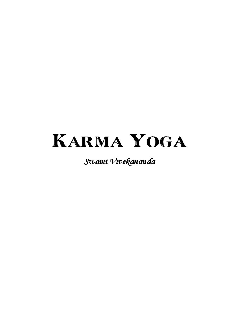Swami Vivekananda - Karma Yoga PDF | PDF | Écoles de yoga | Concepts philosophiques religieux