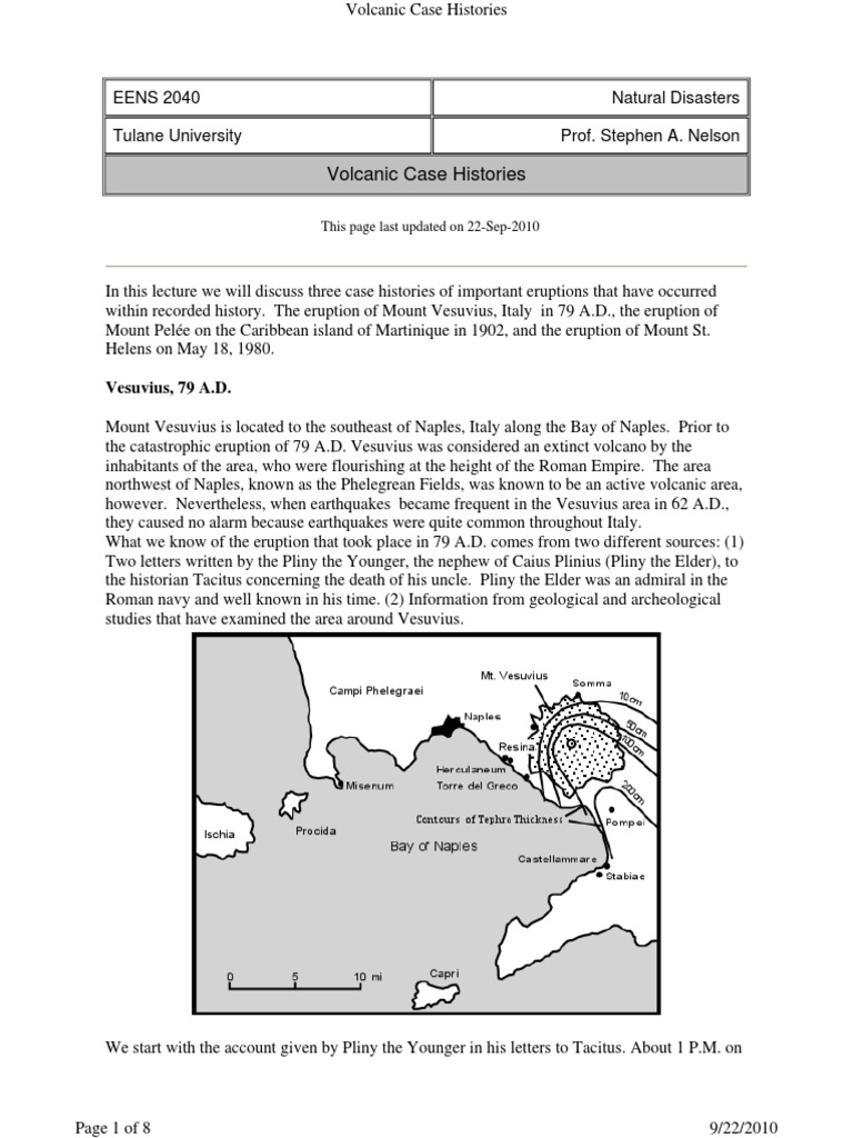 Volcanic Case Histories: Vesuvius, 79 A.D | PDF | Mount Vesuvius ...