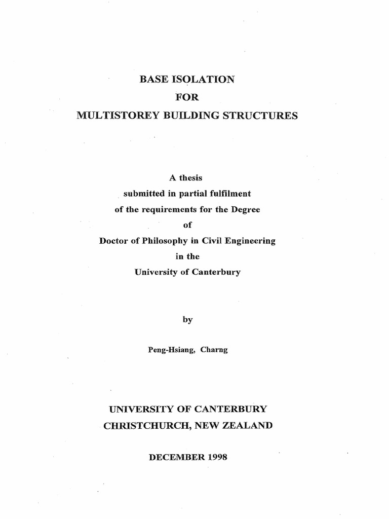 Base Isolation For Multi Storey Buildings PDF | PDF | Earthquakes | Earthquake Engineering