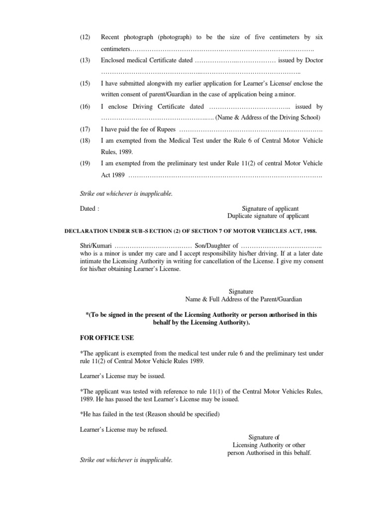 Strike Out Whichever Is Inapplicable.: Declaration Under Sub - S Ection ...