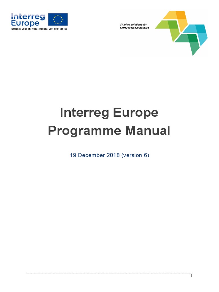 Interreg Europe Programme Manual: 19 December 2018 (Version 6) | PDF ...