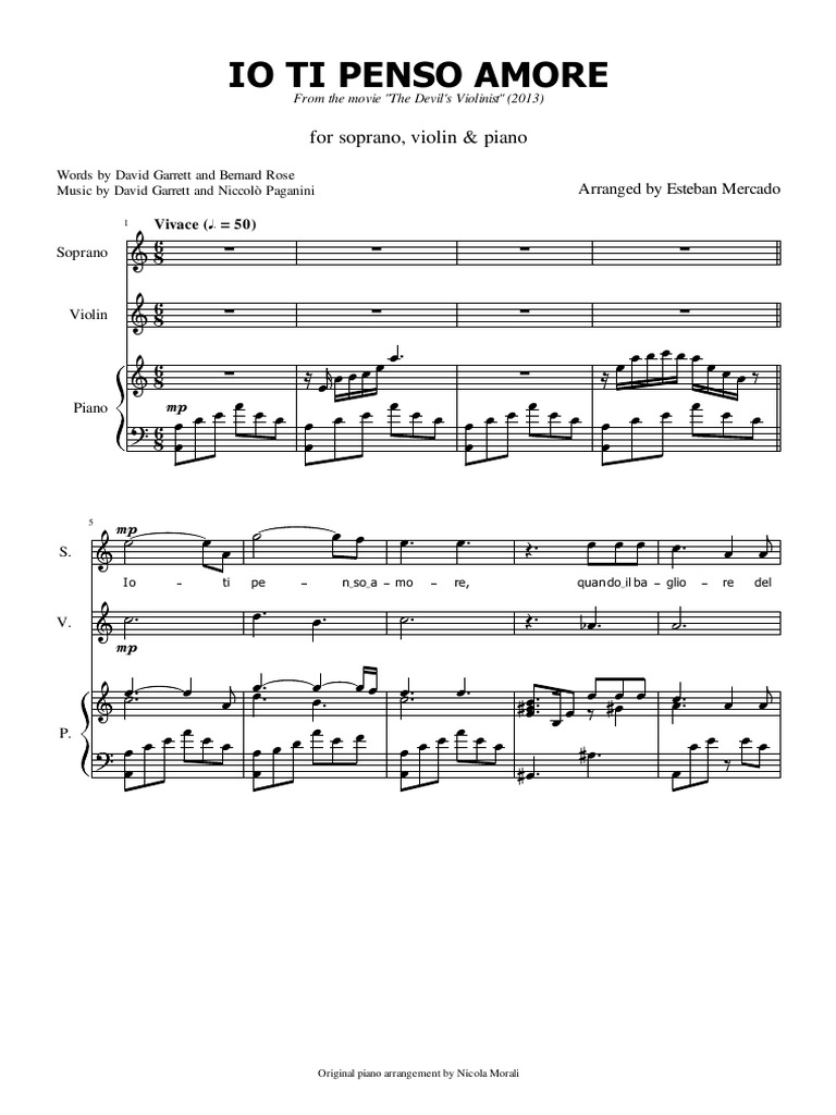 2678456-David Garrett - Io Ti Penso Amore Soprano Violin Piano | PDF