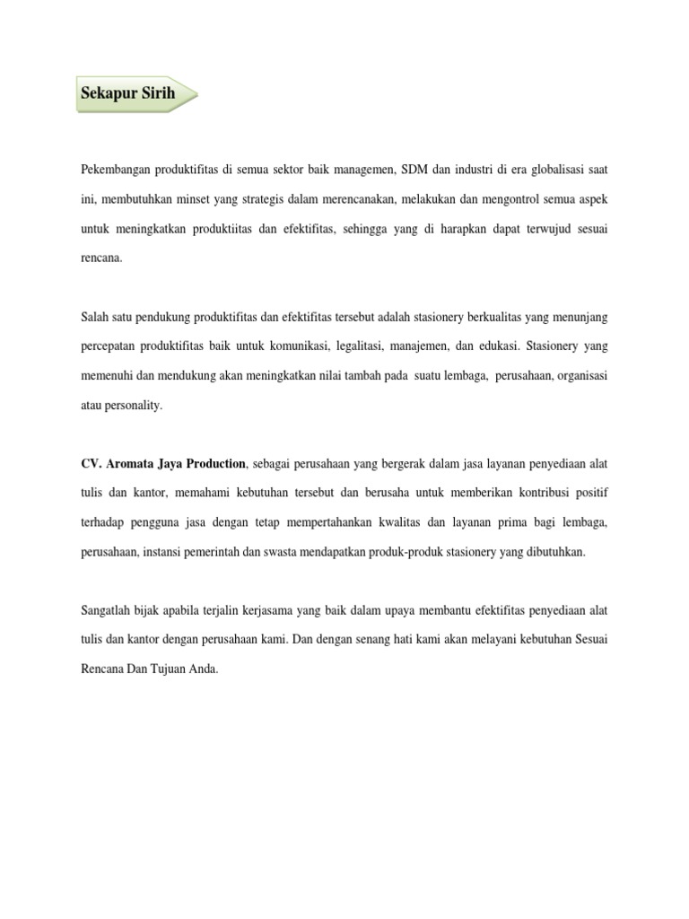 Proposal ATK | PDF | Bisnis