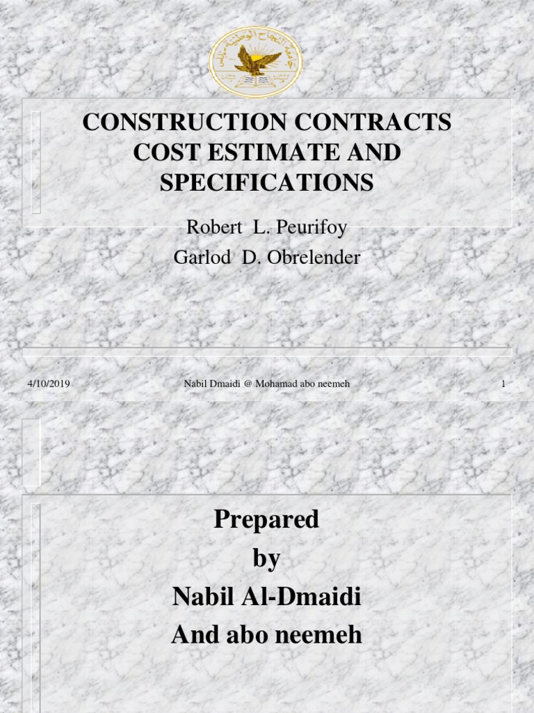 Construction Contract, Cost Estimating and Quantity Surveying | PDF ...
