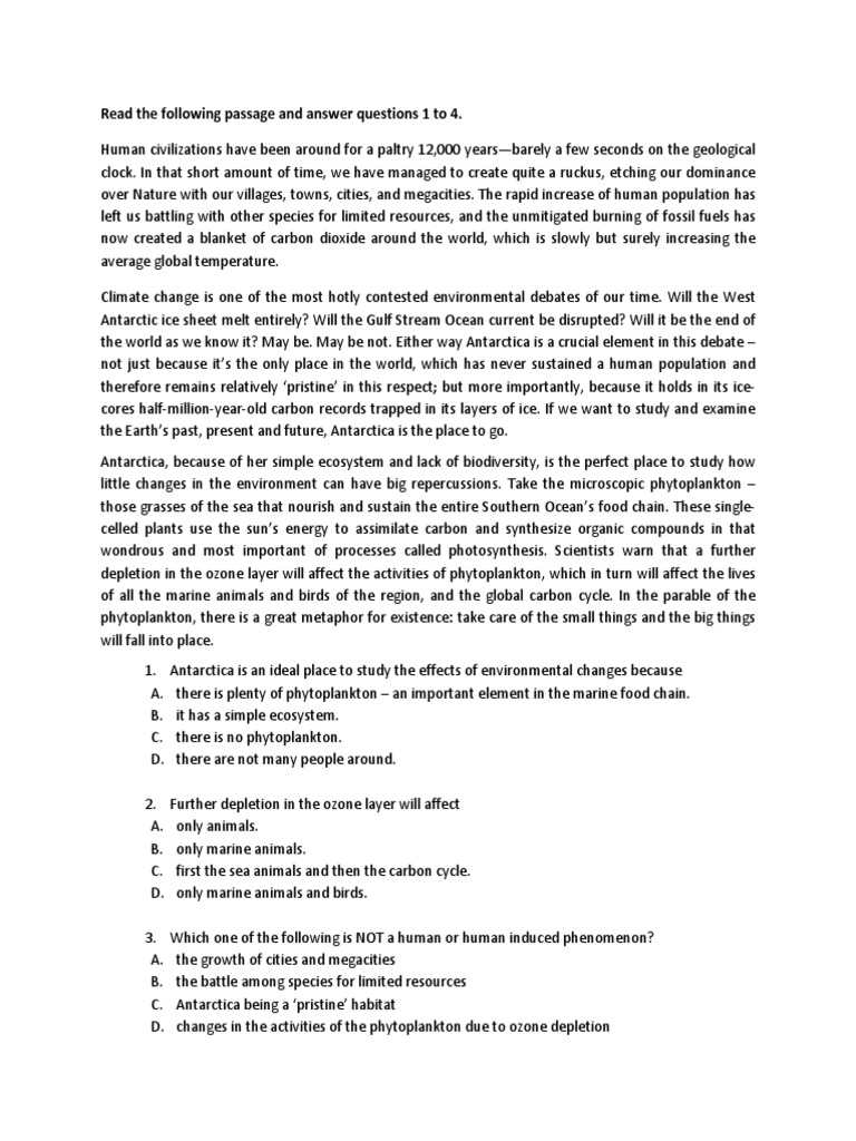 Read The Following Passage and Answer Questions 1 To 4 | PDF | Abraham ...
