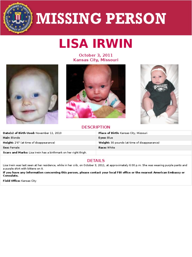 Lisa Irwin: Missing Since 2011 | PDF