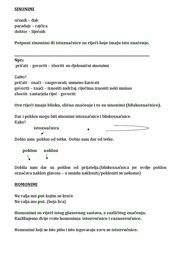 Sinonimi, Homonimi i Antonimi (Folija)