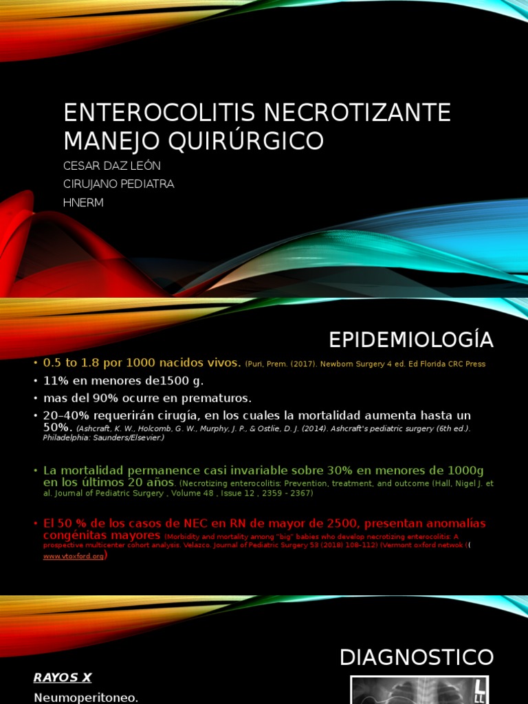 Manejo Quirúrgico de Enterocolitis Necrotizante | PDF | Medicina ...