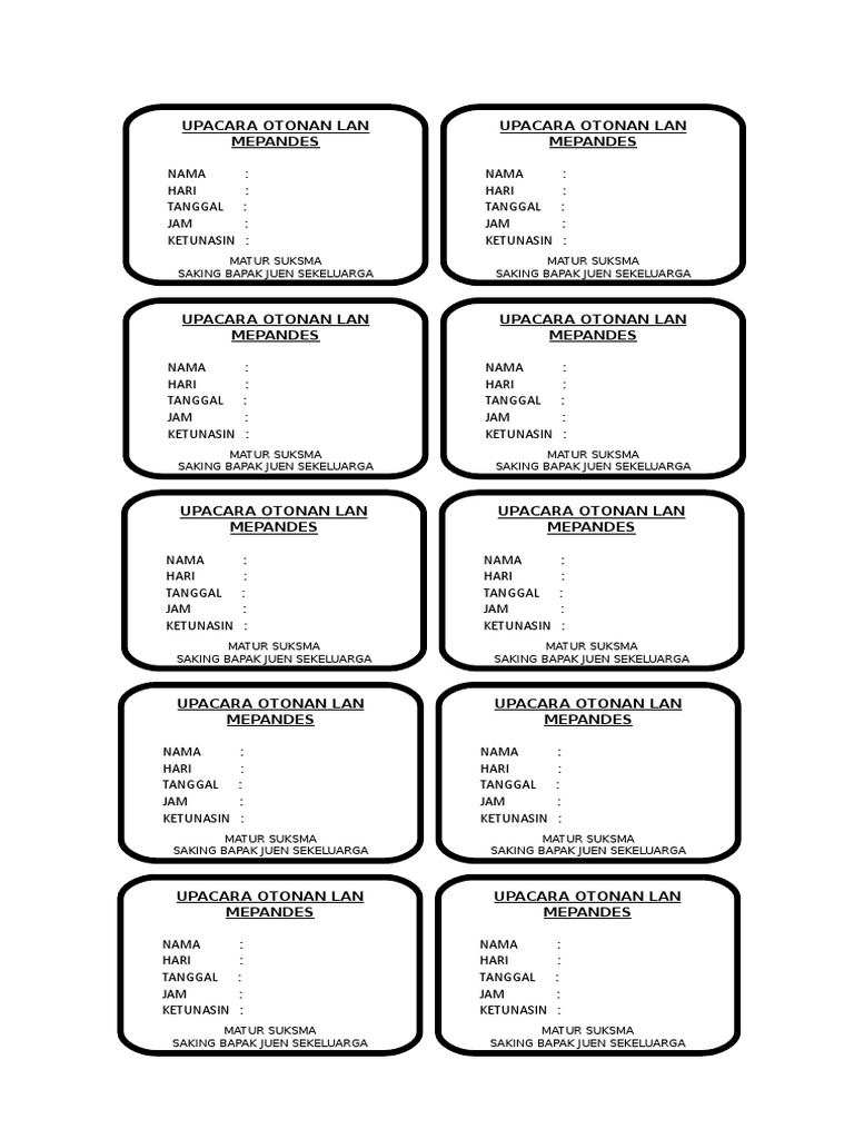 Kitir Undangan | PDF