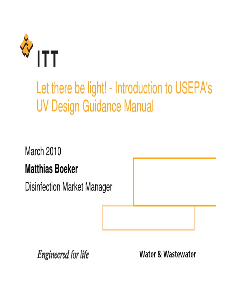 UV Design Guidance Manual | PDF | Chemistry | Water